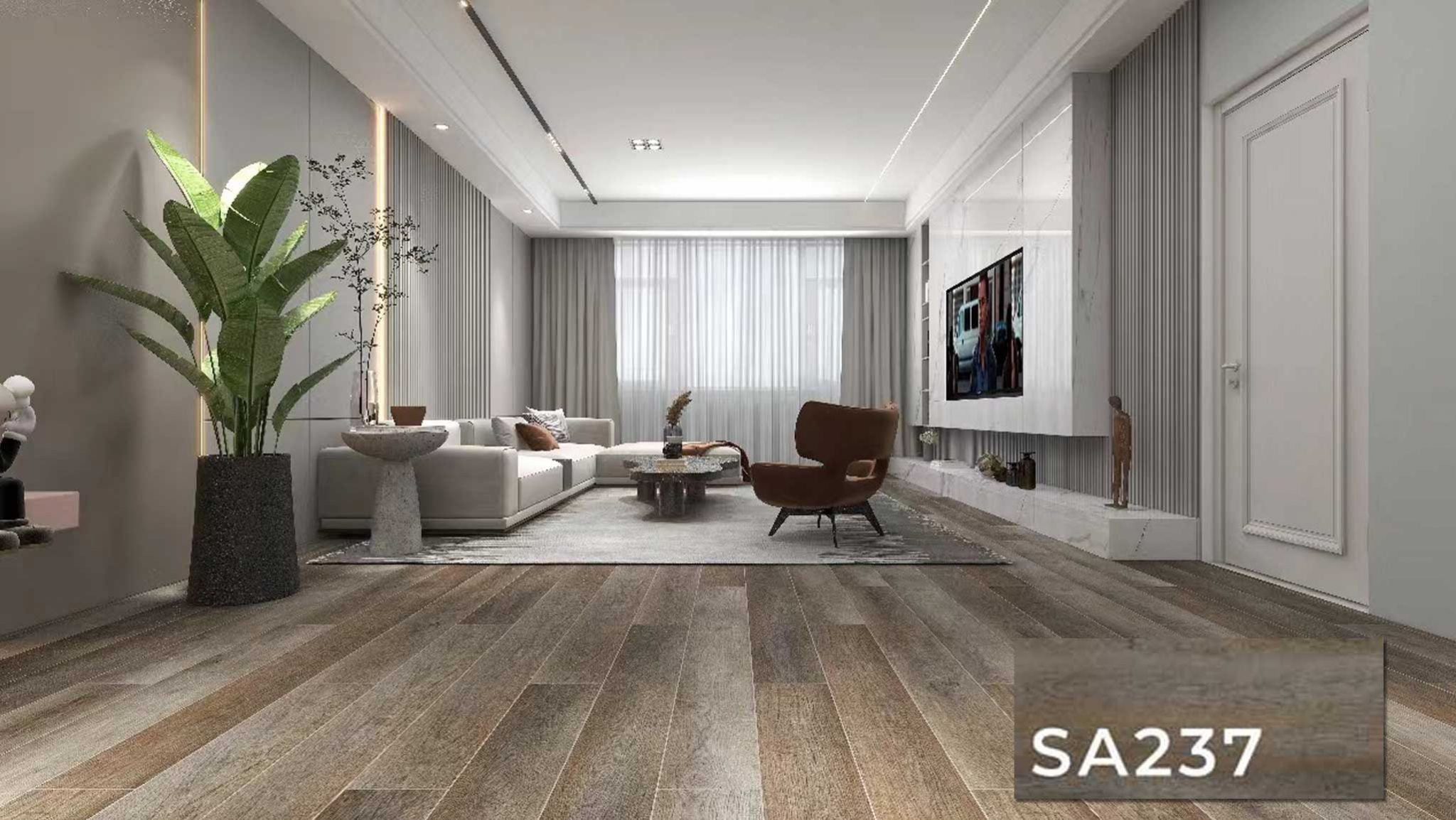 SA 237 SPC Vinyl Flooring with attached pad 100% water proof 28.84 SQ ...