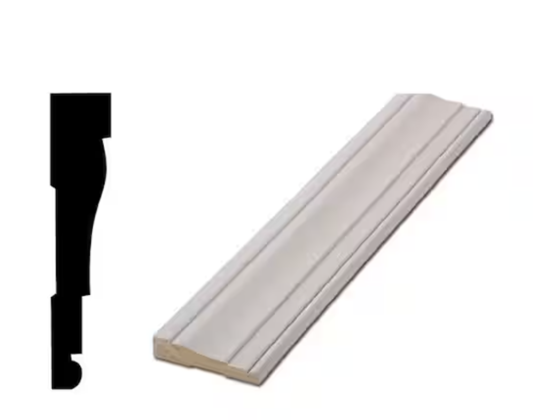 LWM 445 5/8 in. x 3-1/4 in. x 96 in. Primed Finger-Jointed Casing 1 pc ...