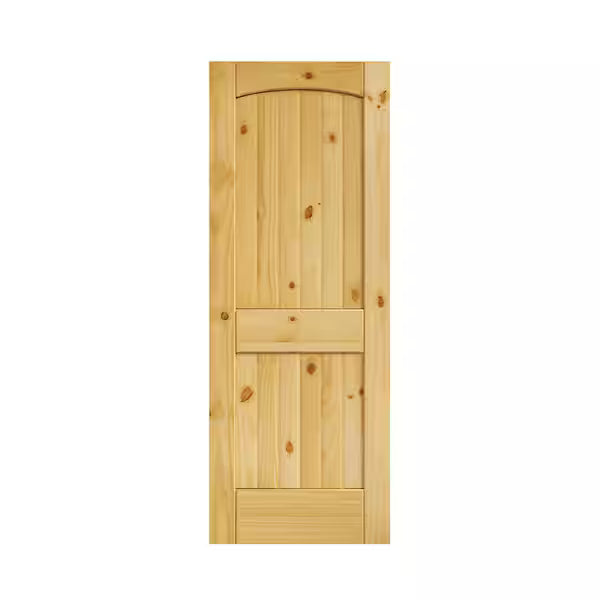 2-Panel Natural Smooth Solid core Unfinished Pine Wood Slab Door ...